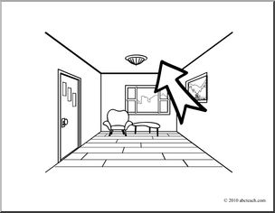 Clip Art: Basic Words: Ceiling (coloring page) – Abcteach