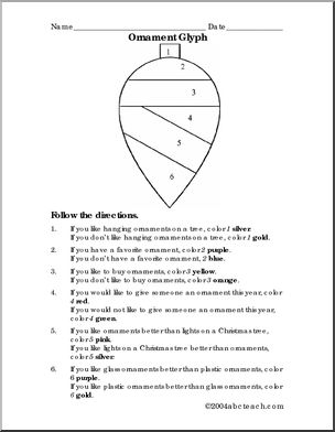 Christmas Ornament Glyph – Abcteach