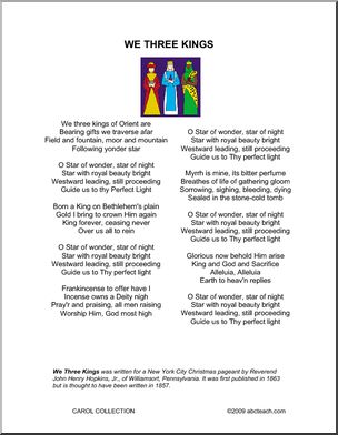 Christmas Carols: We Three Kings – Abcteach