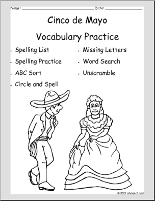Vocabulary Pack: Cinco de Mayo (primary/elem) – Abcteach