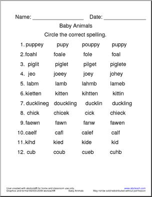 “ing” words (numbered)’ Circle & Spell – Abcteach