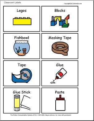 Labels: Illustrated Classroom Items (set 5) – Abcteach