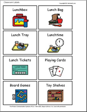 Labels: Illustrated Classroom Items (set 6) – Abcteach