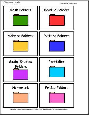 Labels: Illustrated Classroom Items (set 10) – Abcteach