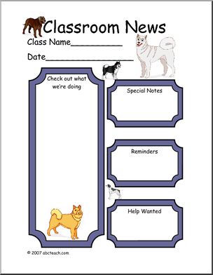 Classroom Newsletter: Dog theme (color) – Abcteach
