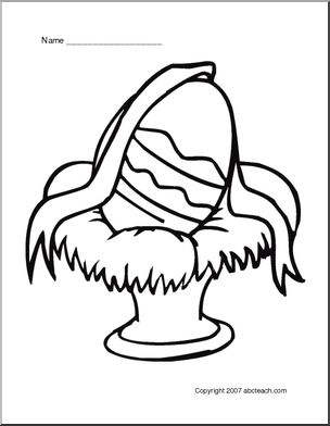 Coloring Page: Easter Egg in Basket – Abcteach
