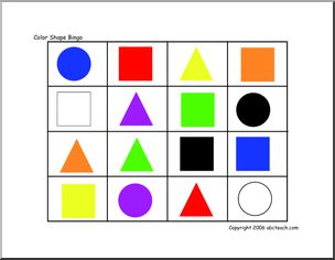 French: Card set for color shape Bingo – Abcteach