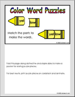 Color Word Puzzles (color) – Abcteach
