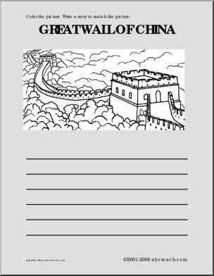 Great Wall of China (primary) Color and Write – Abcteach