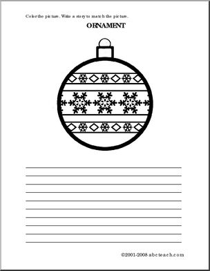Christmas 3 (primary) Color and Write Prompt – Abcteach
