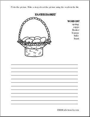 Easter Basket Color and Write Prompt – Abcteach
