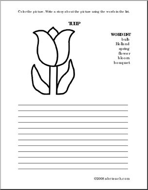 Tulip (elem) Color and Write Prompt – Abcteach