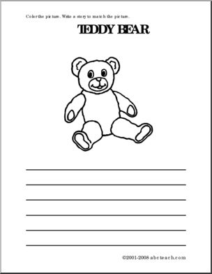 Clip Art: Cartoon Bear Grayscale – Abcteach
