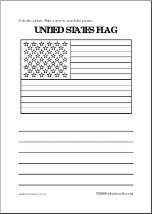 U.S. Flag (primary/elem) Color and Write – Abcteach