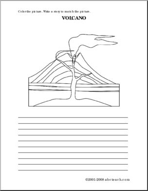 Nomenclature Cards: Volcano (2) (b/w) – Abcteach