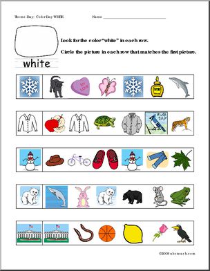 Worksheets: Circle the Match – White – Abcteach