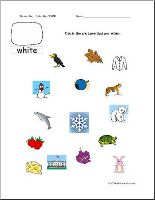 Worksheets: Circle the Pictures – White – Abcteach