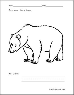 French: Colorie/Ãˆcris–ours – Abcteach