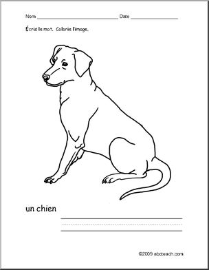 French: Colorie/Ãˆcris–chien – Abcteach