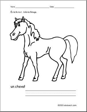 French: Colorie/Ãˆcris–cheval – Abcteach