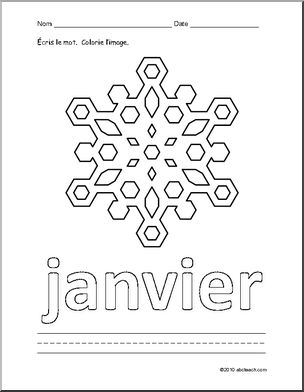 French: Colorie/Ãˆcris–janvier – Abcteach
