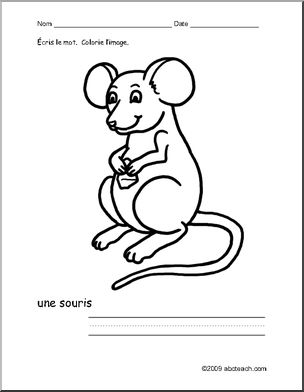 French: Colorie/Ãˆcris–souris – Abcteach