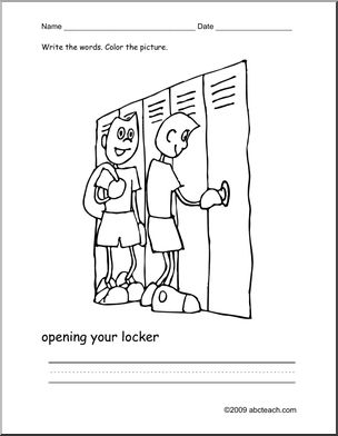 Coloring Page: Write and Color “standing in line” (ESL) – Abcteach