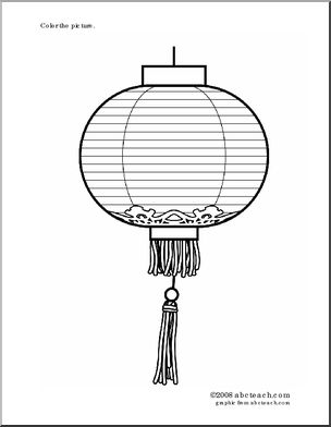 Coloring Page: Chinese Lantern – Abcteach