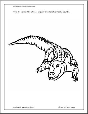 Endangered Land Animals And Coloring Pages