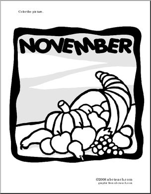 Coloring Page: November – Abcteach
