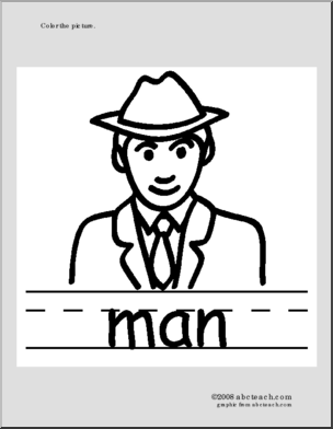 Phonics – Man’ Coloring Page – Abcteach