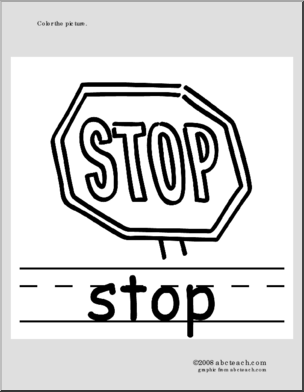 Phonics – Stop’ Coloring Page – Abcteach