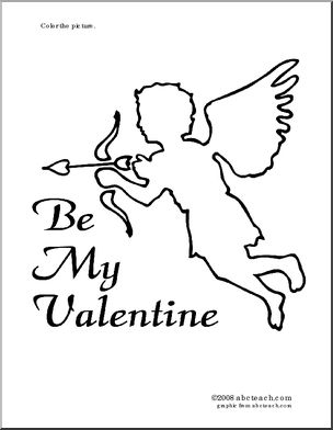 Coloring Page: Cupid Valentine – Abcteach