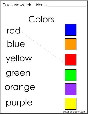 Worksheet: Match the Colors (color) – Abcteach