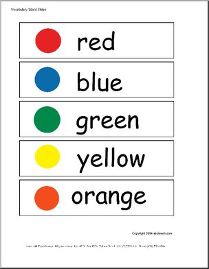 Word Wall: Colors (pictures) – Abcteach