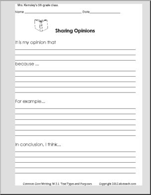 Common Core: Writing: Personal Narrative (grade 3) – Abcteach