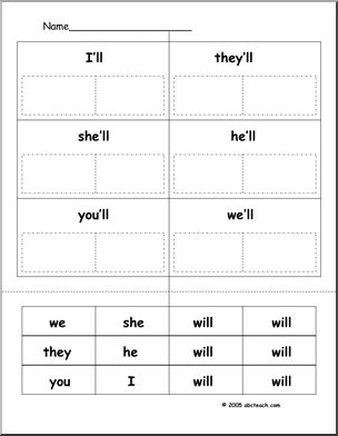 Contractions (have, had, has) Word Sort – Abcteach
