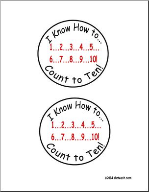 Badge: I Know How to …Count to Ten (preschool) – Abcteach