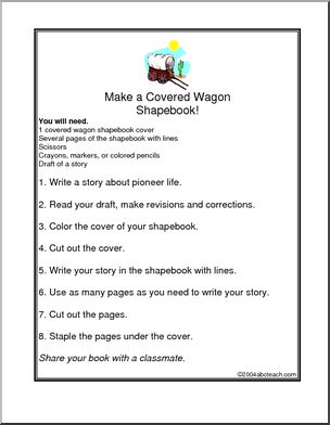Shapebook: Covered Wagon (directions) – Abcteach