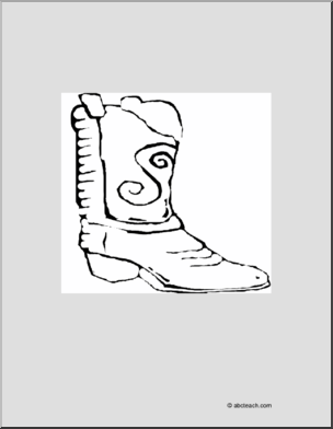 Coloring Page: Cowboy Boot – Abcteach