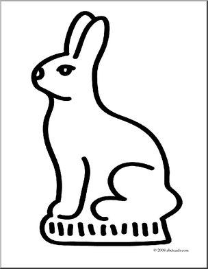 Clip Art: Chocolate Bunny (coloring page) – Abcteach
