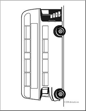 Clip Art: Double Decker Bus (coloring page) – Abcteach