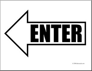 Clip Art: Arrow 01 Enter Left (coloring page) – Abcteach