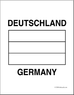 Clip Art: Flags: Germany (coloring page) – Abcteach