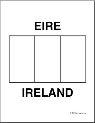 Clip Art: Flags: Ireland (coloring page) – Abcteach
