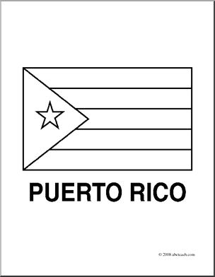 Clip Art: Flags: Puerto Rico (coloring page) – Abcteach