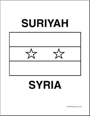 Clip Art: Flags: Syria (coloring page) – Abcteach