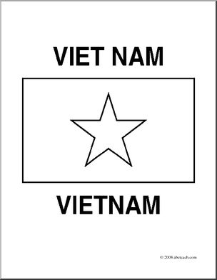Clip Art: Flags: Vietnam (coloring page) – Abcteach
