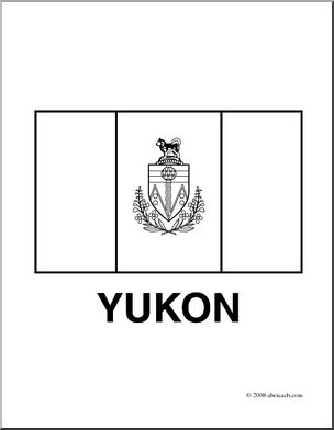 Clip Art: Flags: Yukon (coloring page) – Abcteach