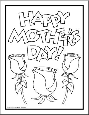 Coloring Page: Happy Mother’s Day 2 – Abcteach
